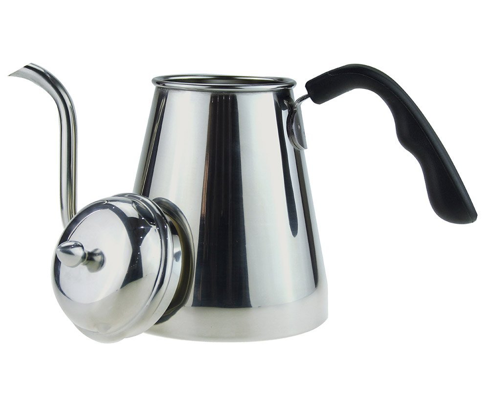 Meelio Stainless Steel Gooseneck Drip Pot ,1 liter (4 1/4 cup) Pour ...