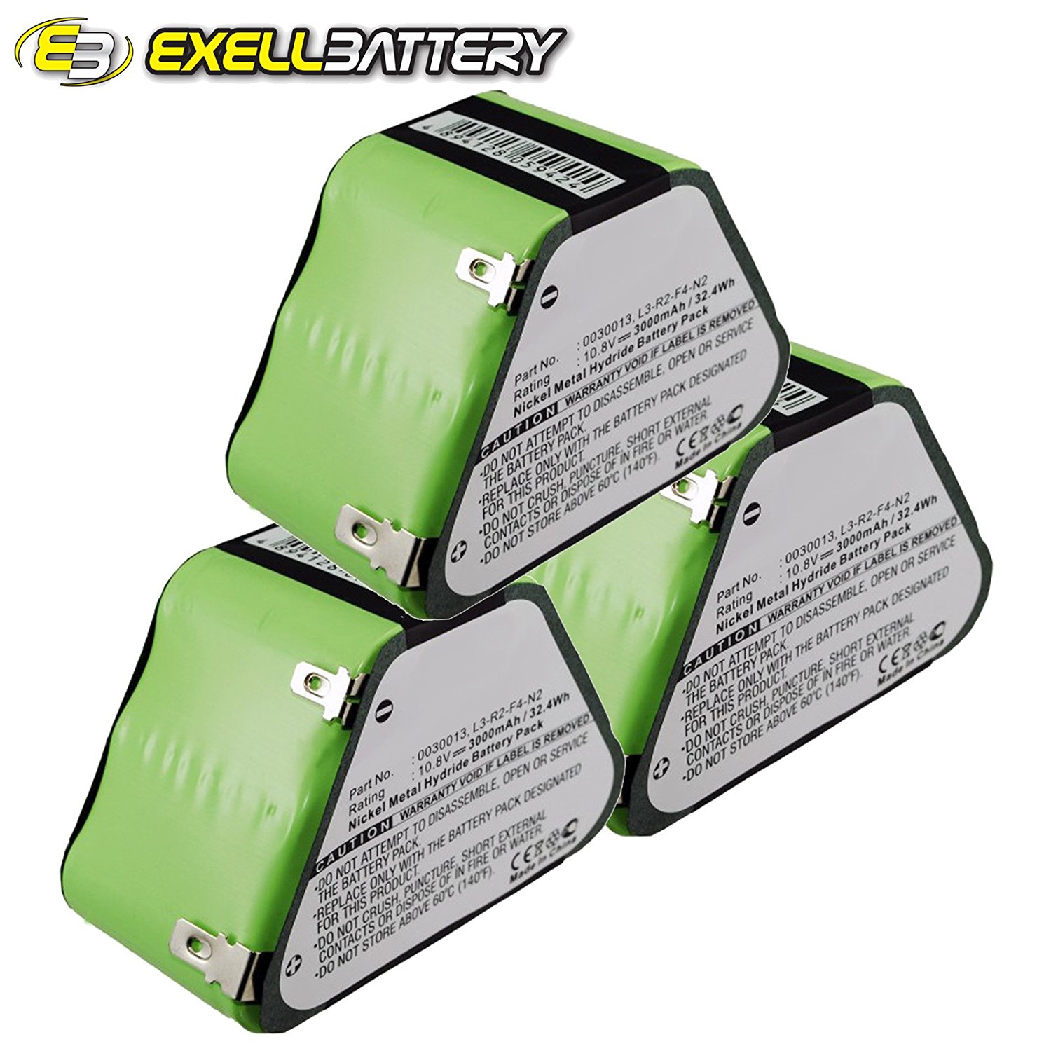 3x 10.8V Battery Replaces DIRT DEVIL 0030013 L3-R2-F4-N2 Fits M030 ...