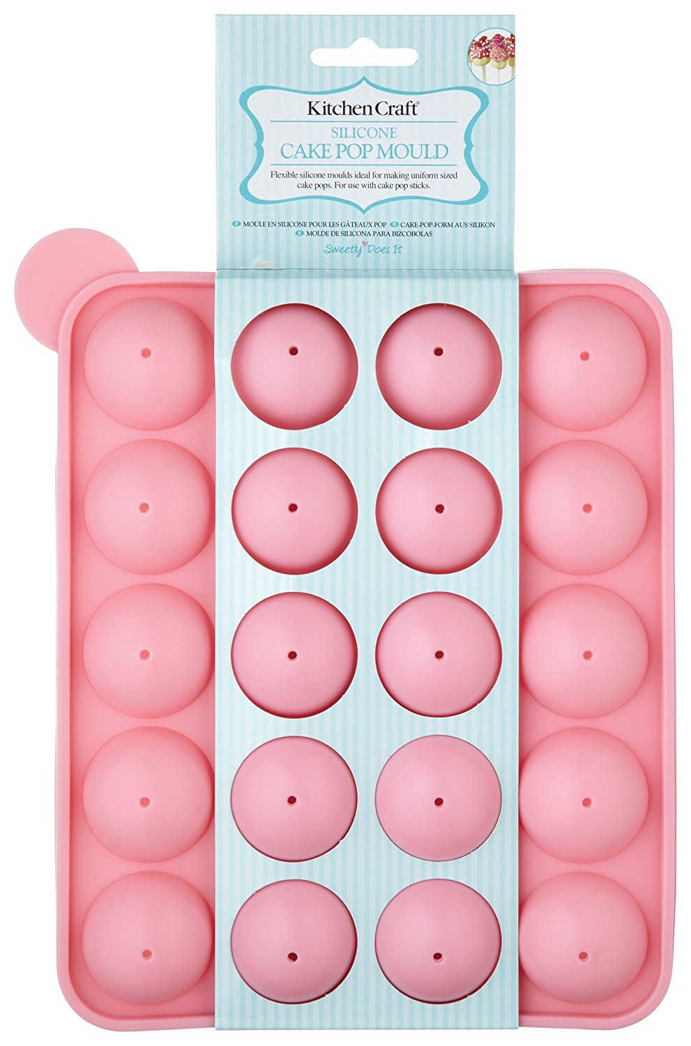 20 Hole Kitchencraft Silicone Cup Cake Pop Mould Set Kit 23cmx 18.5cm ...