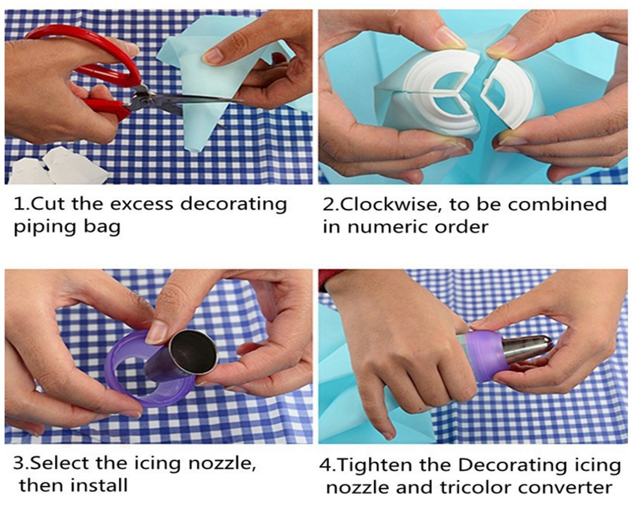 2 Pack Swirl 3 Color Coupler Decorating Tool Cake Tools Cupcake Fondant ...