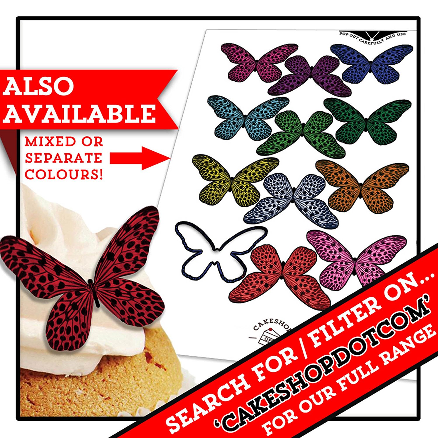 Cakeshop 12 X Pre Cut Purple Edible Butterfly Cake Toppers Free Image