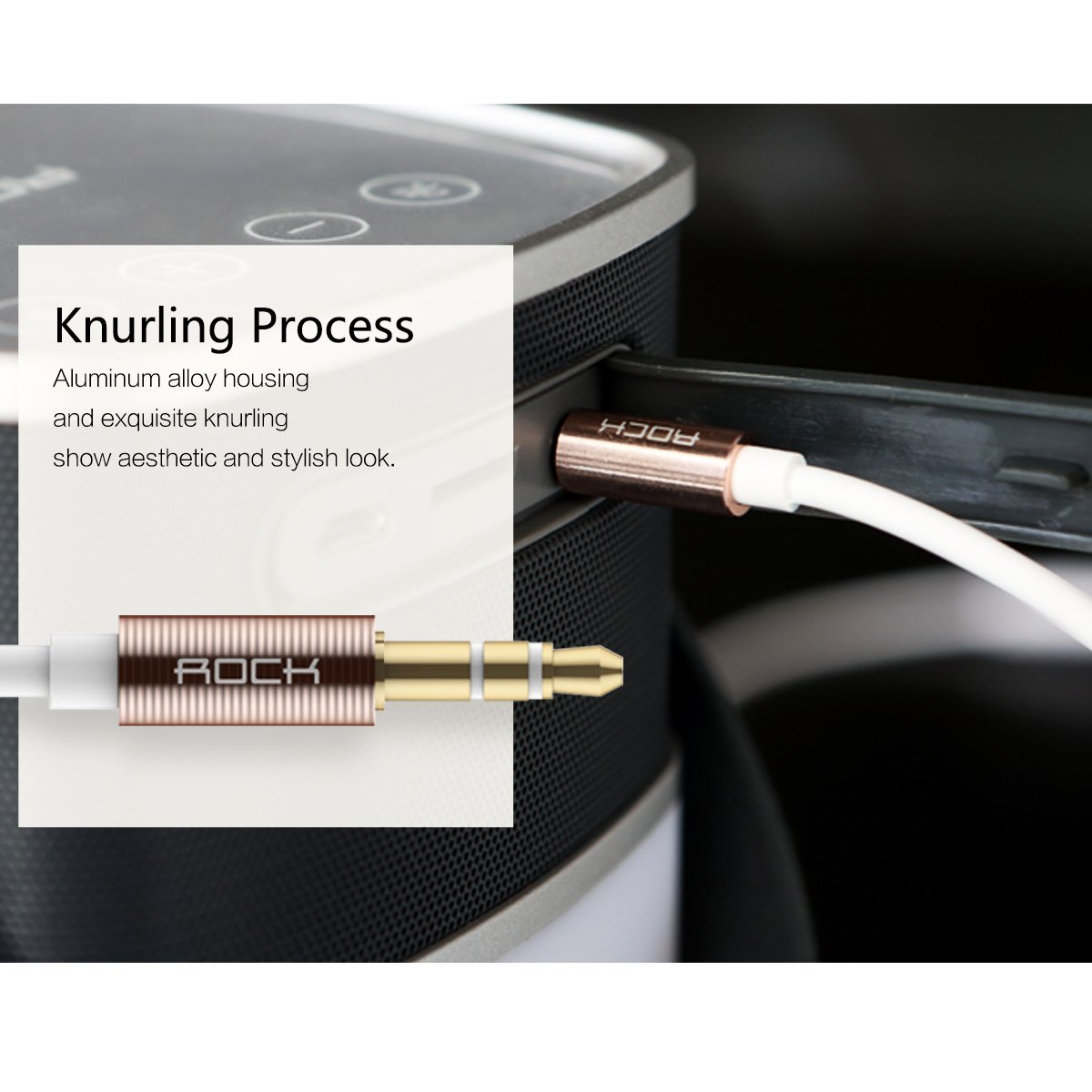 ROCK Stylish 3.5mm Multifunctional Audio Cable for AUX Devices, In-line ...