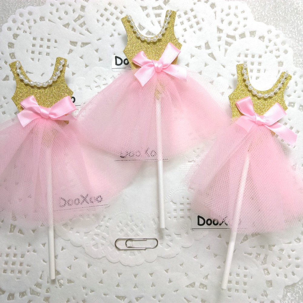 DOOXOO Ballerina Tutus Cake Topper Ballet Cake topper Party Decorations ...