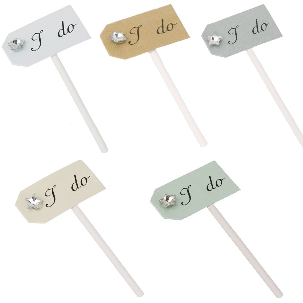 Paper Star I do Cake Topper Cupcake Pick Wedding Party Decor Pack of 10 ...