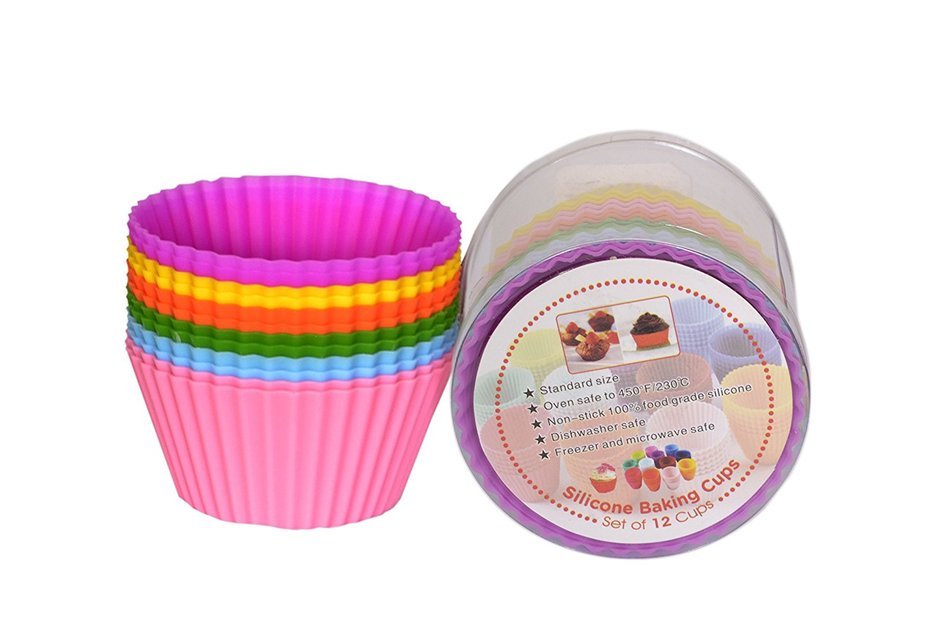 KitchenMooN Premium Silicone Cupcake Liner/Muffin Cup - Set of 12 ...