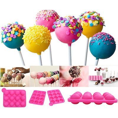 Silicone Cake Pop Mould Cupcake Mold Lollipop Sticks Baking Tray Stick ...
