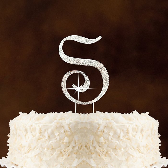 Letter L Rhinestone Crystal Cake Topper Silver, Numbers, Letters for ...