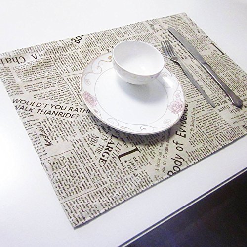 Fashion linen fabric placemat heat insulation mat dining table mat ...