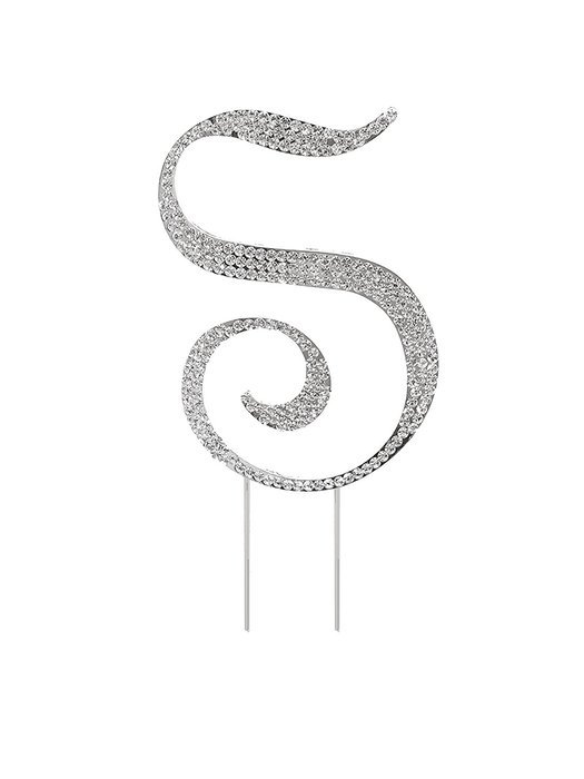 Letter L Rhinestone Crystal Cake Topper Silver, Numbers, Letters for ...