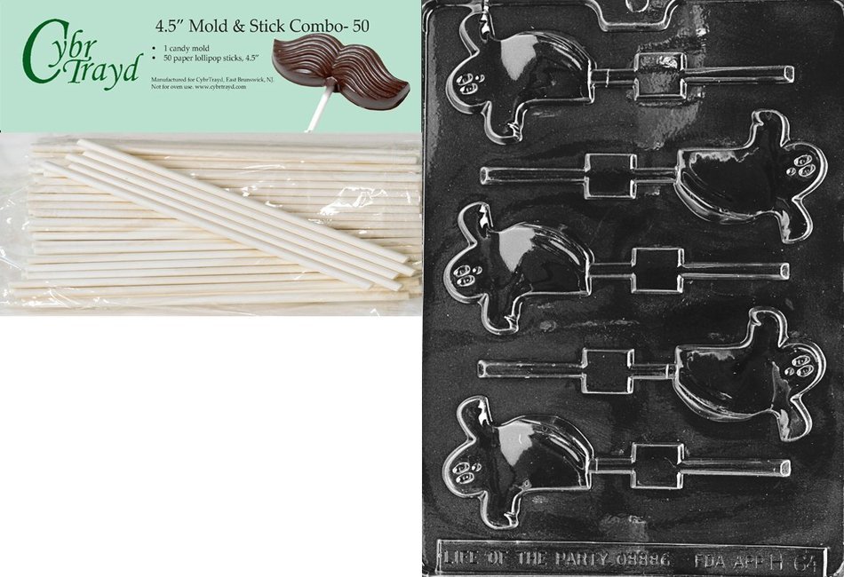 Cybrtrayd 45St50-H064 Spooky Ghost Lolly Halloween Chocolate Candy Mold ...