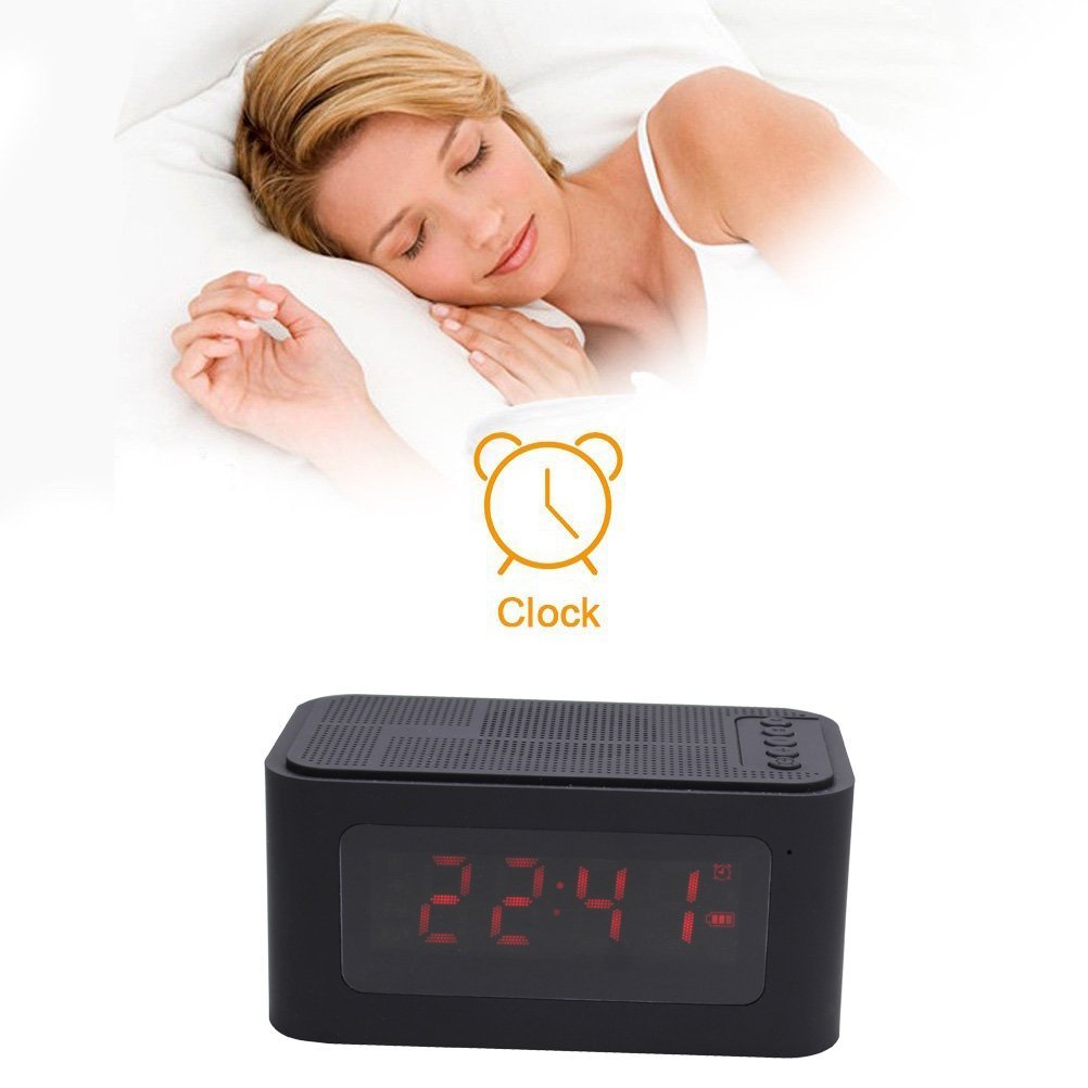 Portable Alarm Clock Radio Bluetooth Speaker with Stereo Bass, LCD ...