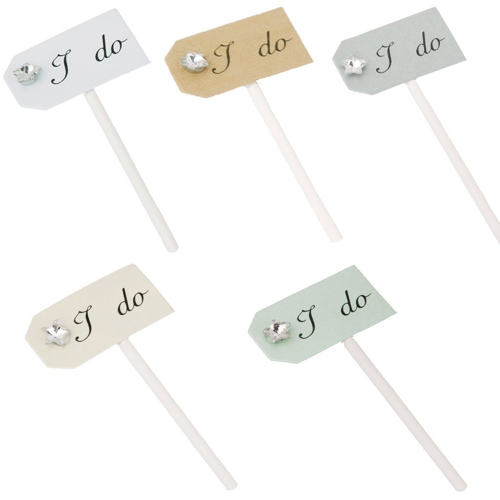 Paper Star I do Cake Topper Cupcake Pick Wedding Party Decor Pack of 10 ...