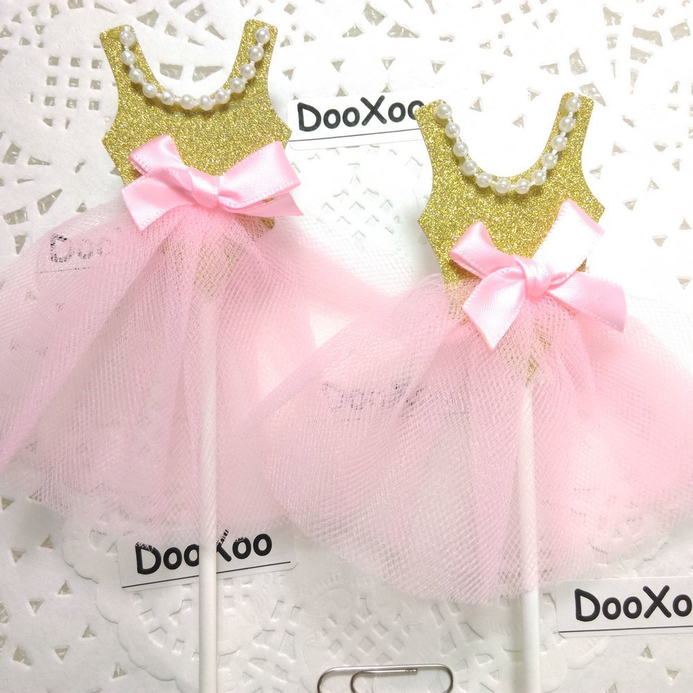 DOOXOO Ballerina Tutus Cake Topper Ballet Cake topper Party Decorations ...
