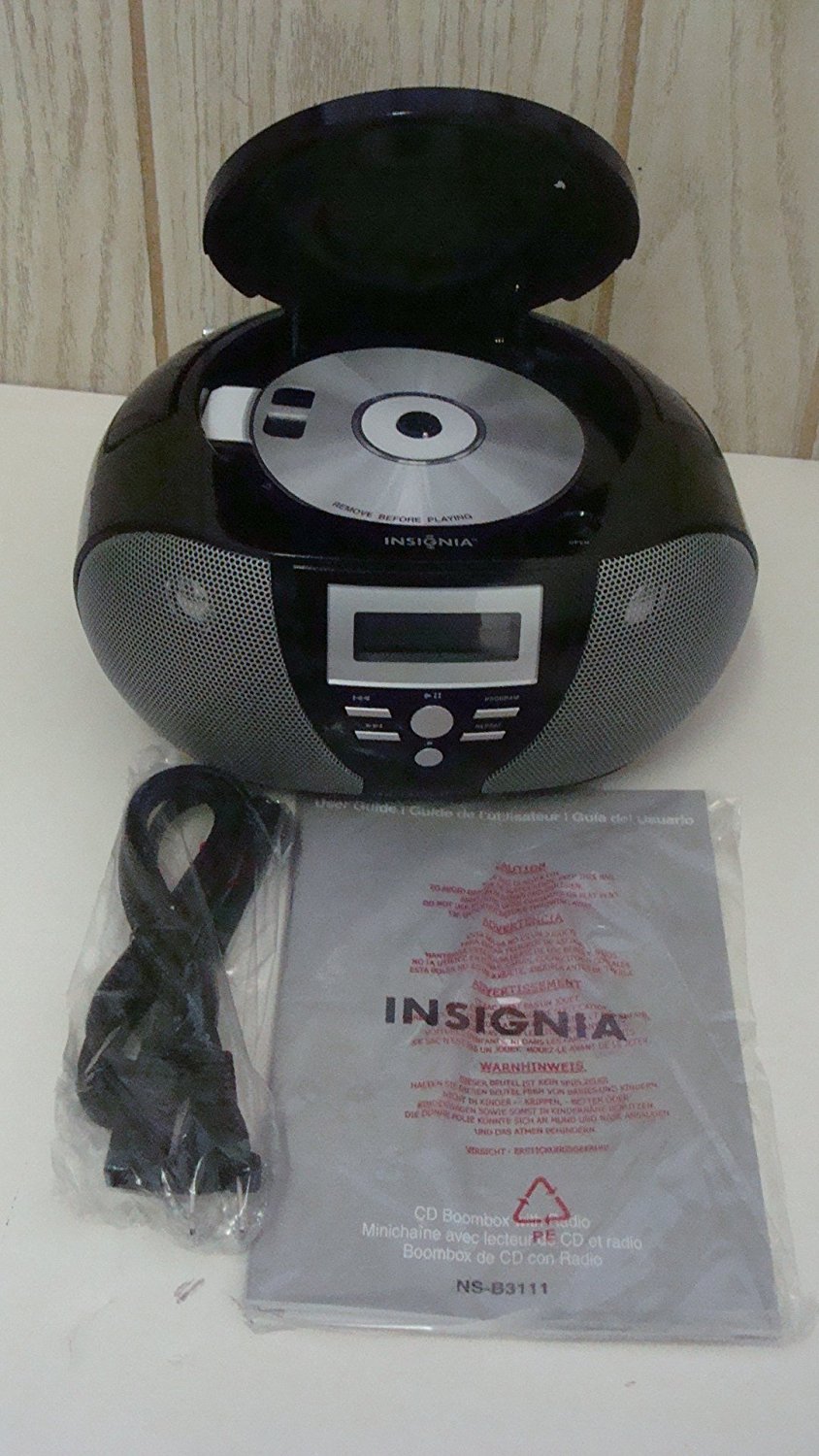 Insignia - CD Boombox with AM/FM Tuner - Black NS-B3111 N2 free image ...