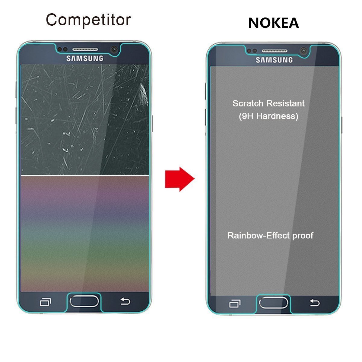 [2 Pack] Samsung Galaxy Note 5 Screen Protector, NOKEA [Tempered Glass ...
