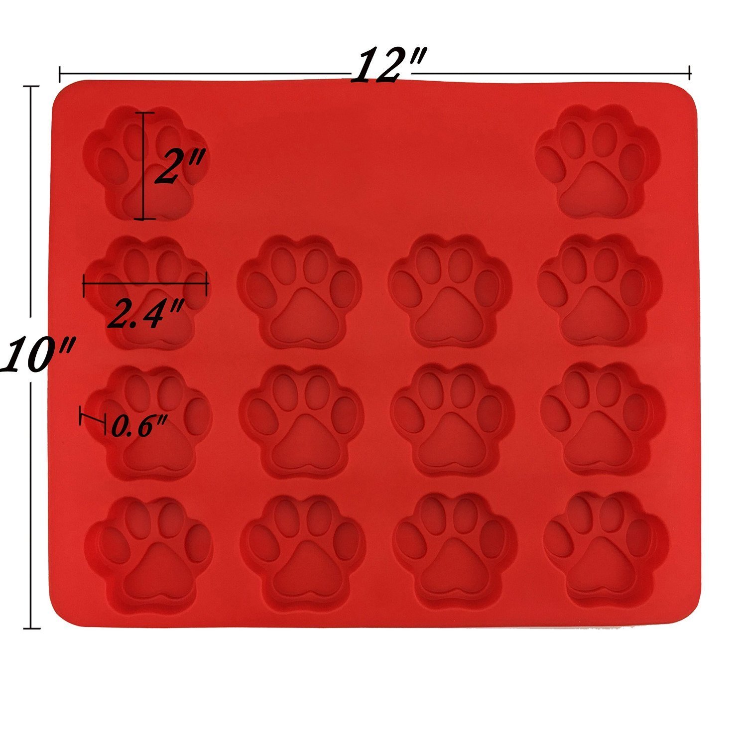 Set of Two Doggie Treat Silicone Trays: Puppy Paw Print and Doggie ...
