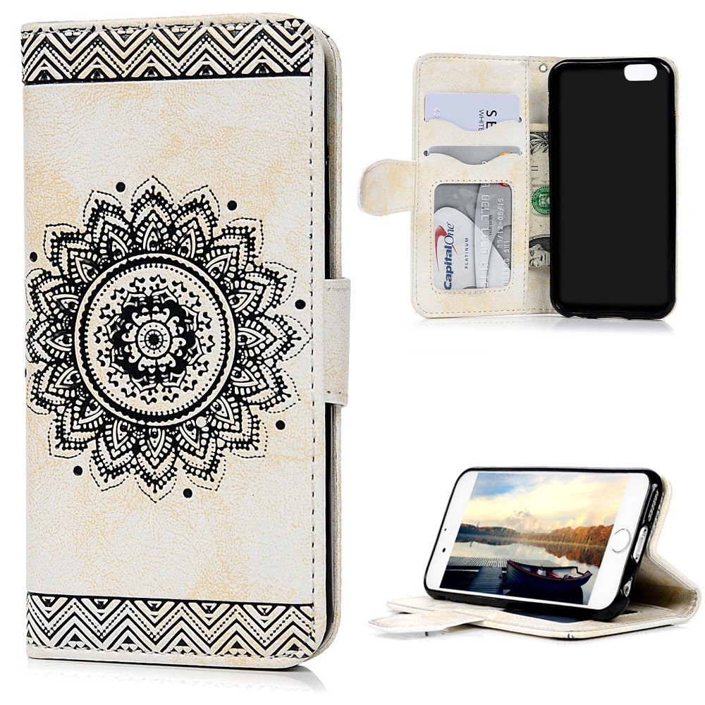IPhone 6S Plus Case,iPhone 6 Plus Case (4.7") - Wallet Embossed Totem ...