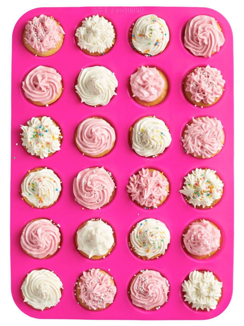 24 Cup, Non Stick, Premium Silicone Mold. Mini Muffin & Mini Cupcake ...