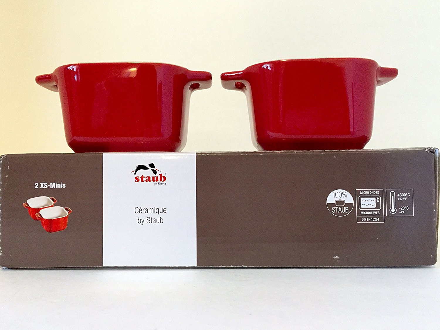 Staub Ceramic Set of Two Mini Square Ramekins, Cherry free image download