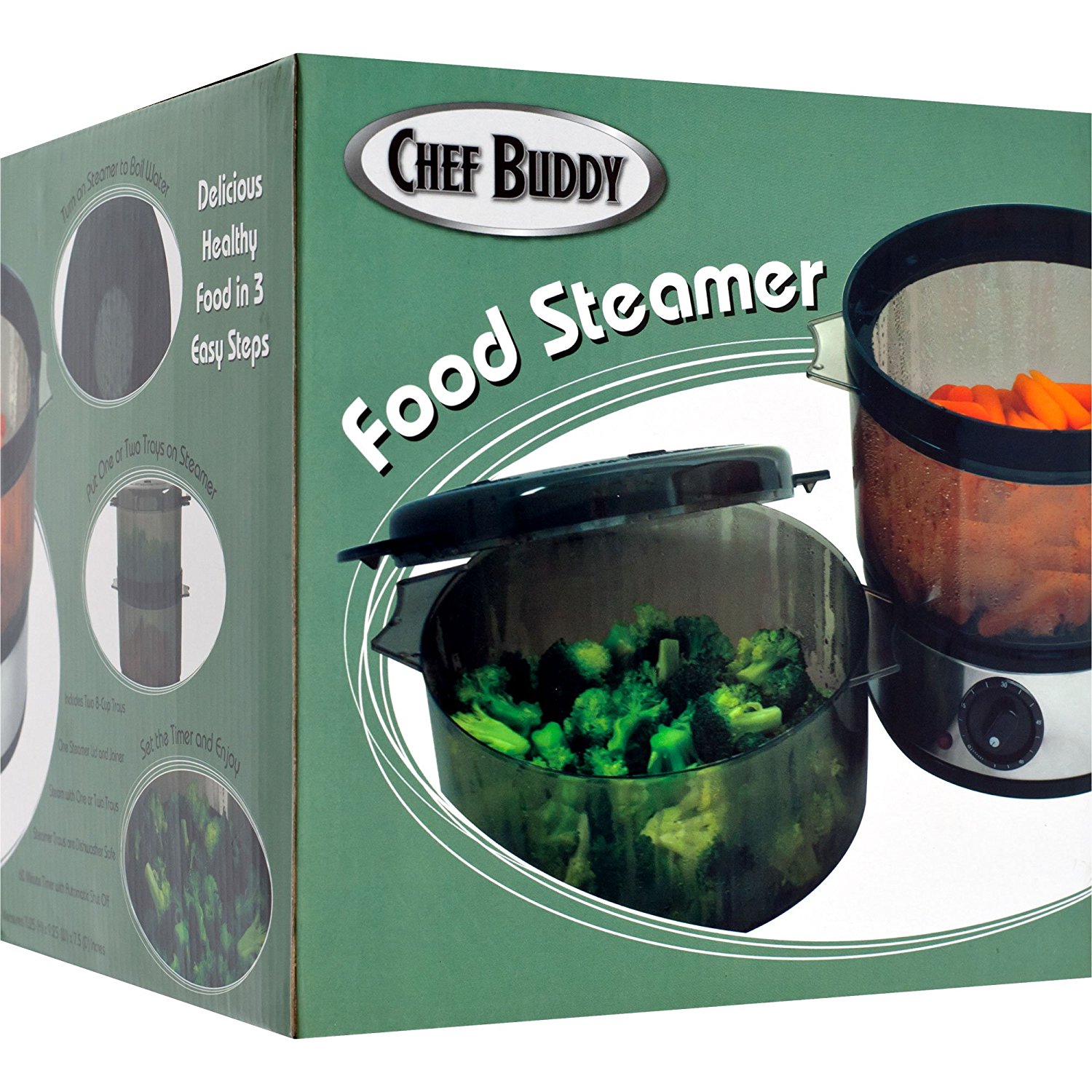 Chef Buddy Food Steamer includes Timer and two containers N4 free image ...