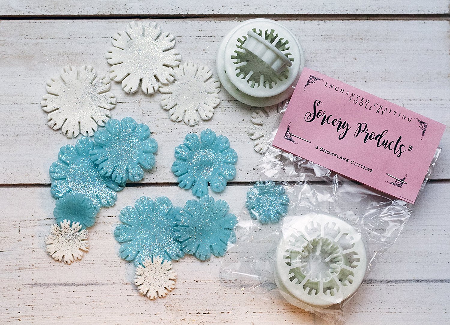 Sorcery Products Fondant Tool Set 3 SNOWFLAKE COOKIE Cutter Fondant Set ...
