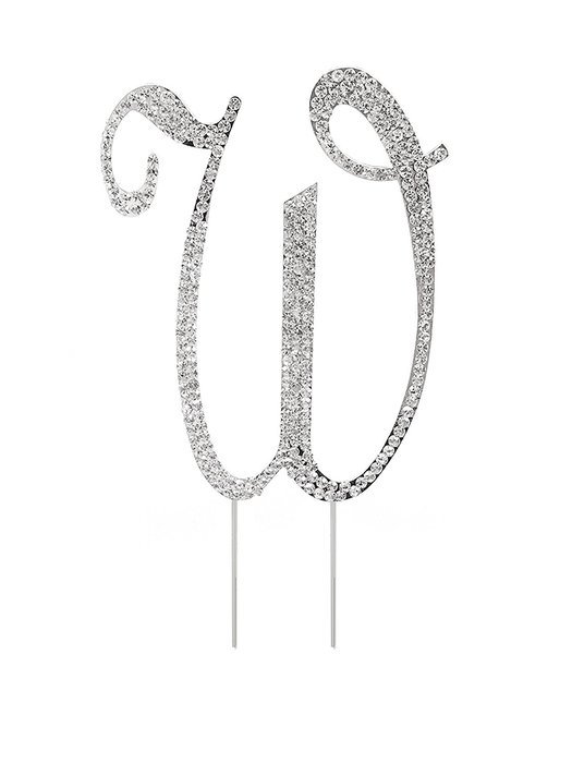 Letter L Rhinestone Crystal Cake Topper Silver, Numbers, Letters for ...