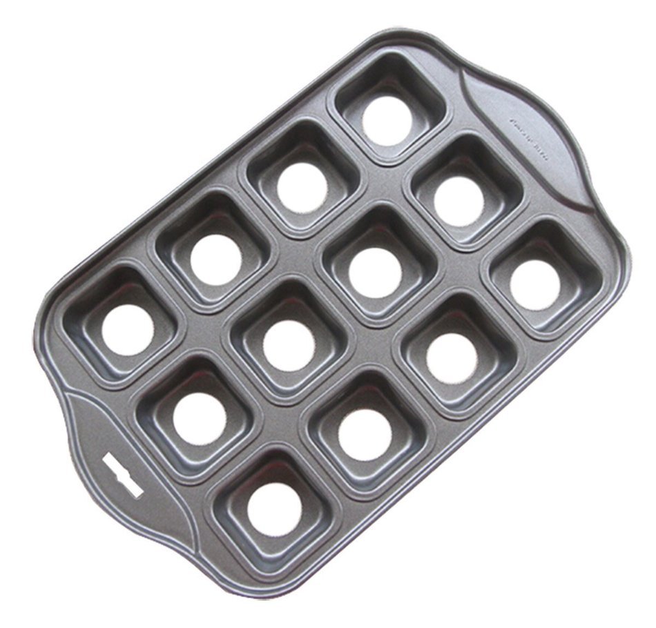 Tosnail 12 Cavity Mini Cheesecake Pan Cupcake Pan with Removable Bottom ...