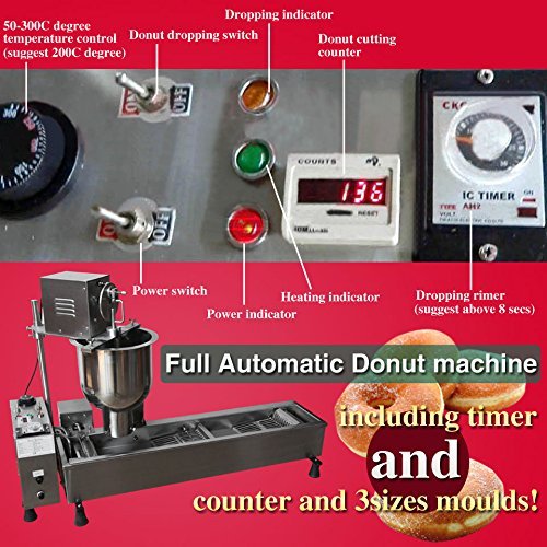 500pcs/h Automatic donut maker,donut making machine with 3 sizes moulds ...