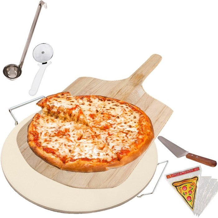 Kitchen Gems Home Pizza Baking Supplies Set - Includes Pizza Stone and ...