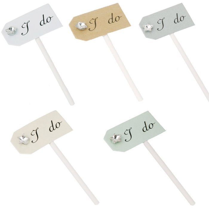 Paper Star I do Cake Topper Cupcake Pick Wedding Party Decor Pack of 10 ...
