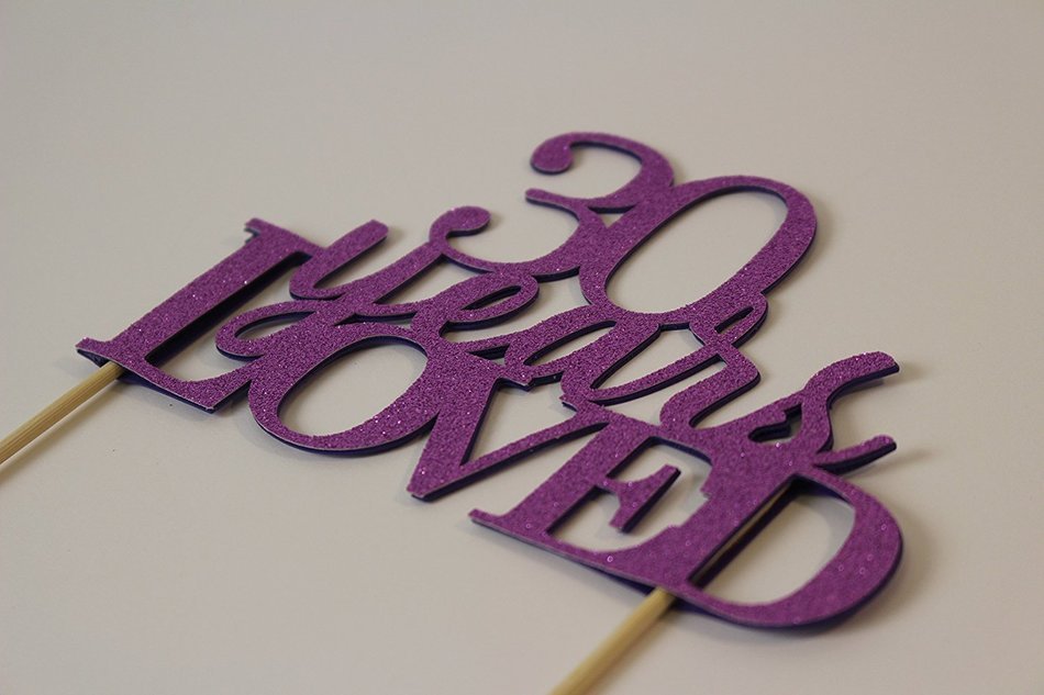 All About Details Purple 30-Years-Loved Cake Topper free image download