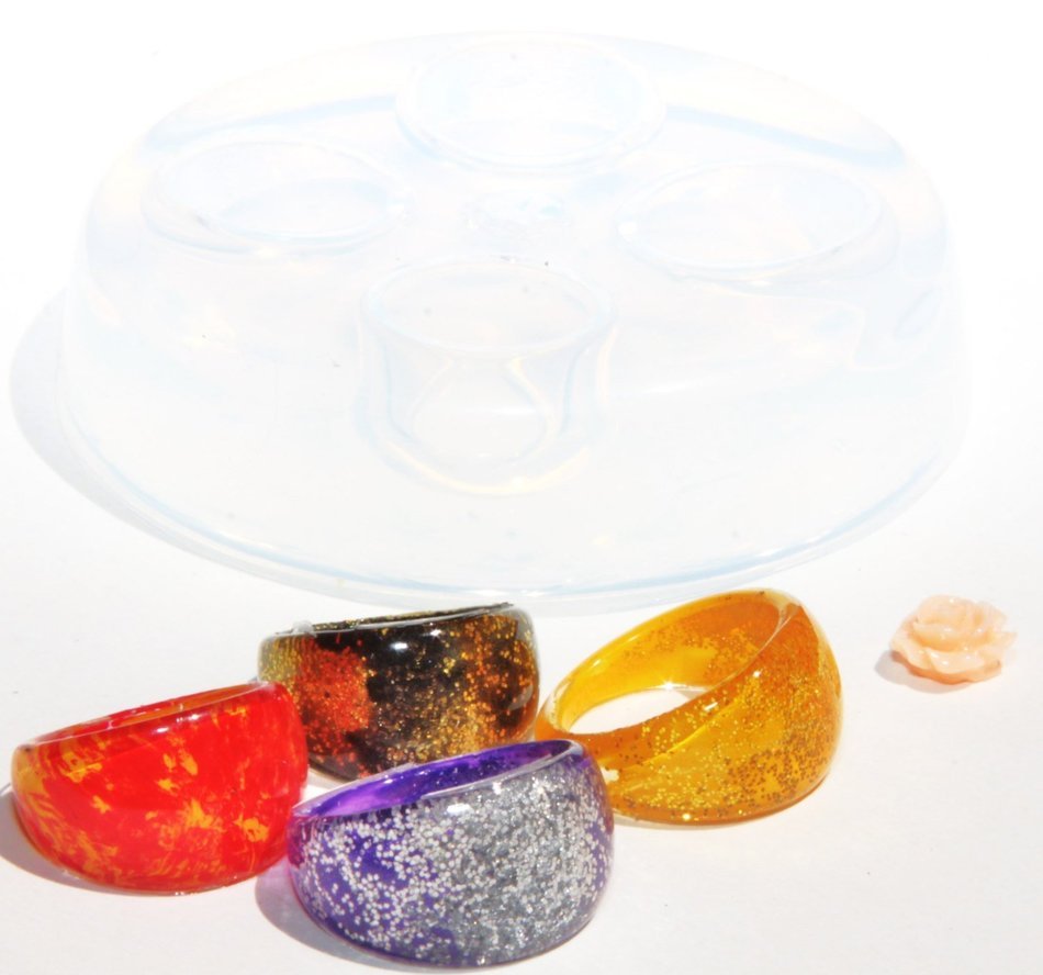 Clear handmade Silicone Mold for 4 Ring size 6 7 8 9 (166) N3 free ...