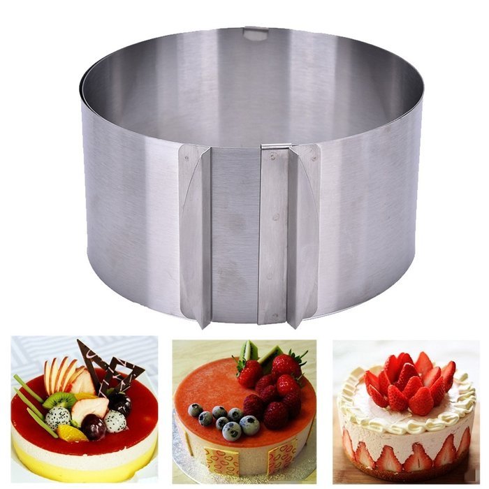 Supershopping Adjustable Cake Mousse Mould Stainless Steel Cake Baking