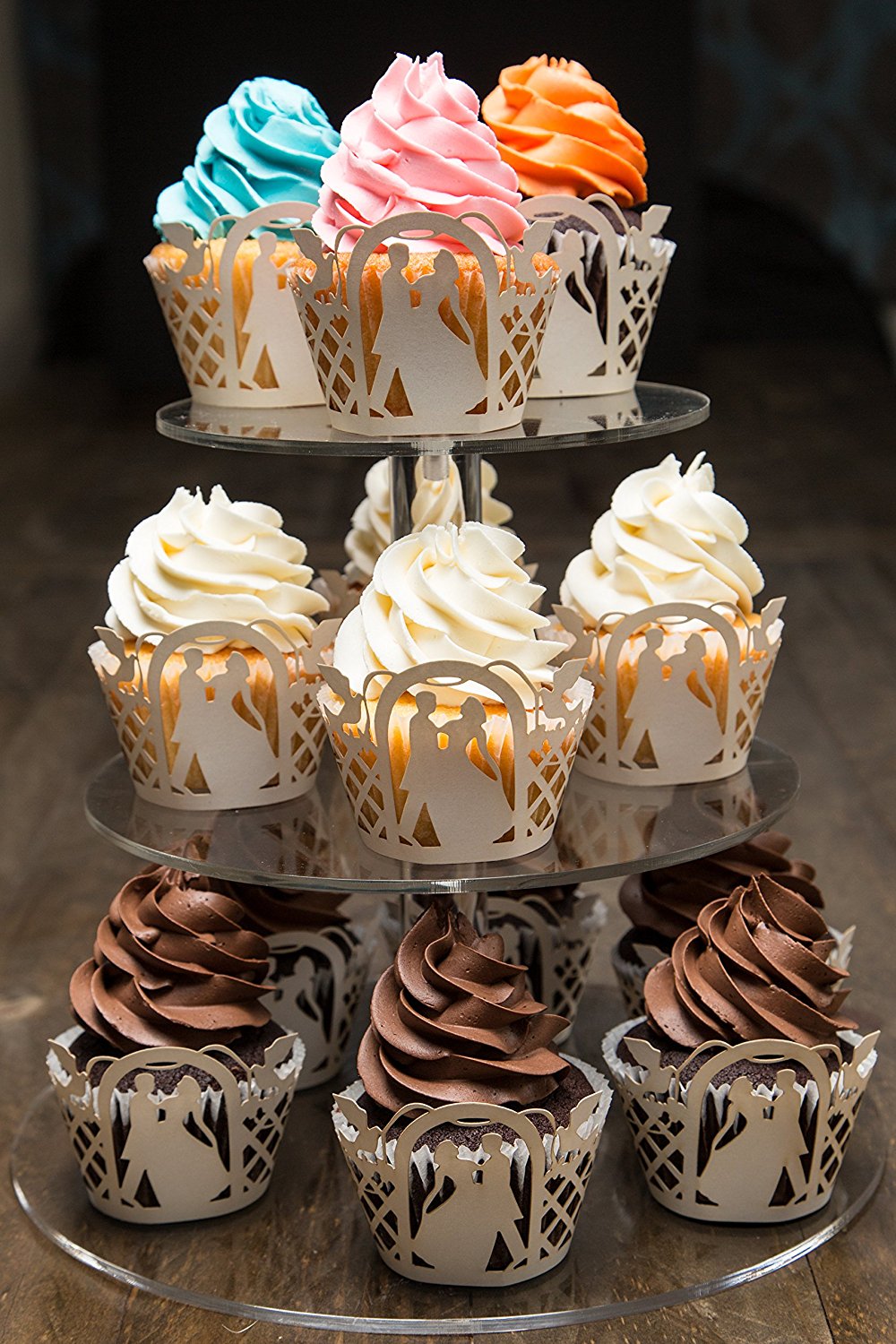 Bride Cupcake Wrappers x 100pcs in shimmering ivory white. 22 different ...