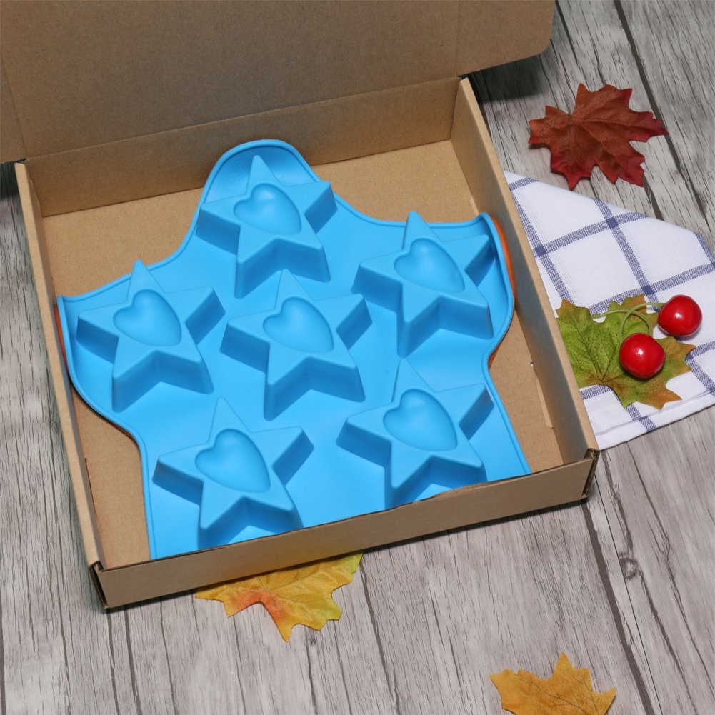 Cake Bread Molds, 2PCS YYP [6 Cavity Star Shape Mold] Silicone Cake ...