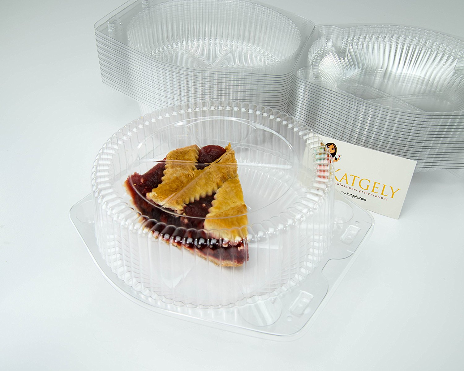 Katgely 6 Inch Plastic Pie Containers (Pack of 10) N3 free image download