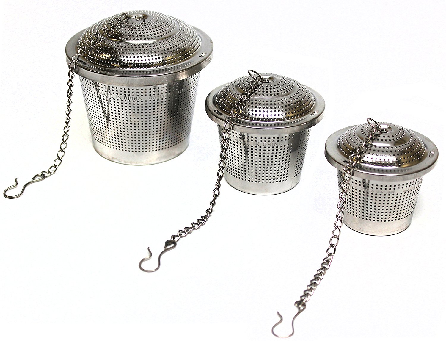 Mingwei Stainless Steel Brew-In-Mug Tea Strainers, Small/Medium/Large ...