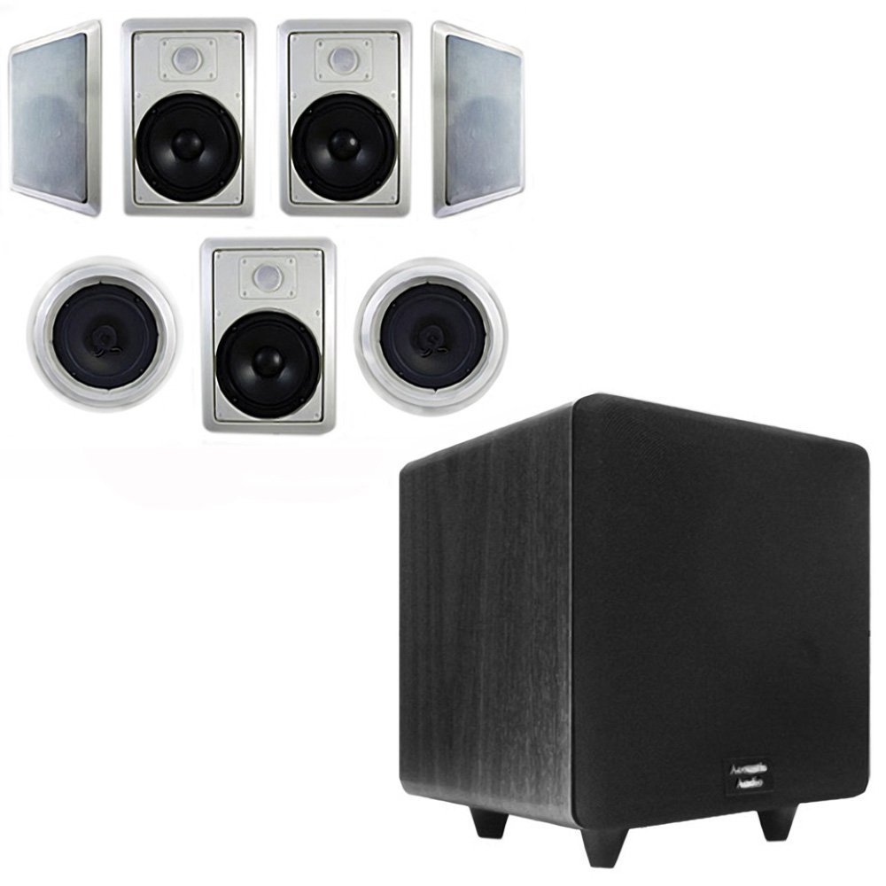 Acoustic Audio HT-87 In-Wall/Ceiling 7.1 Home Theater 8" Speakers and ...