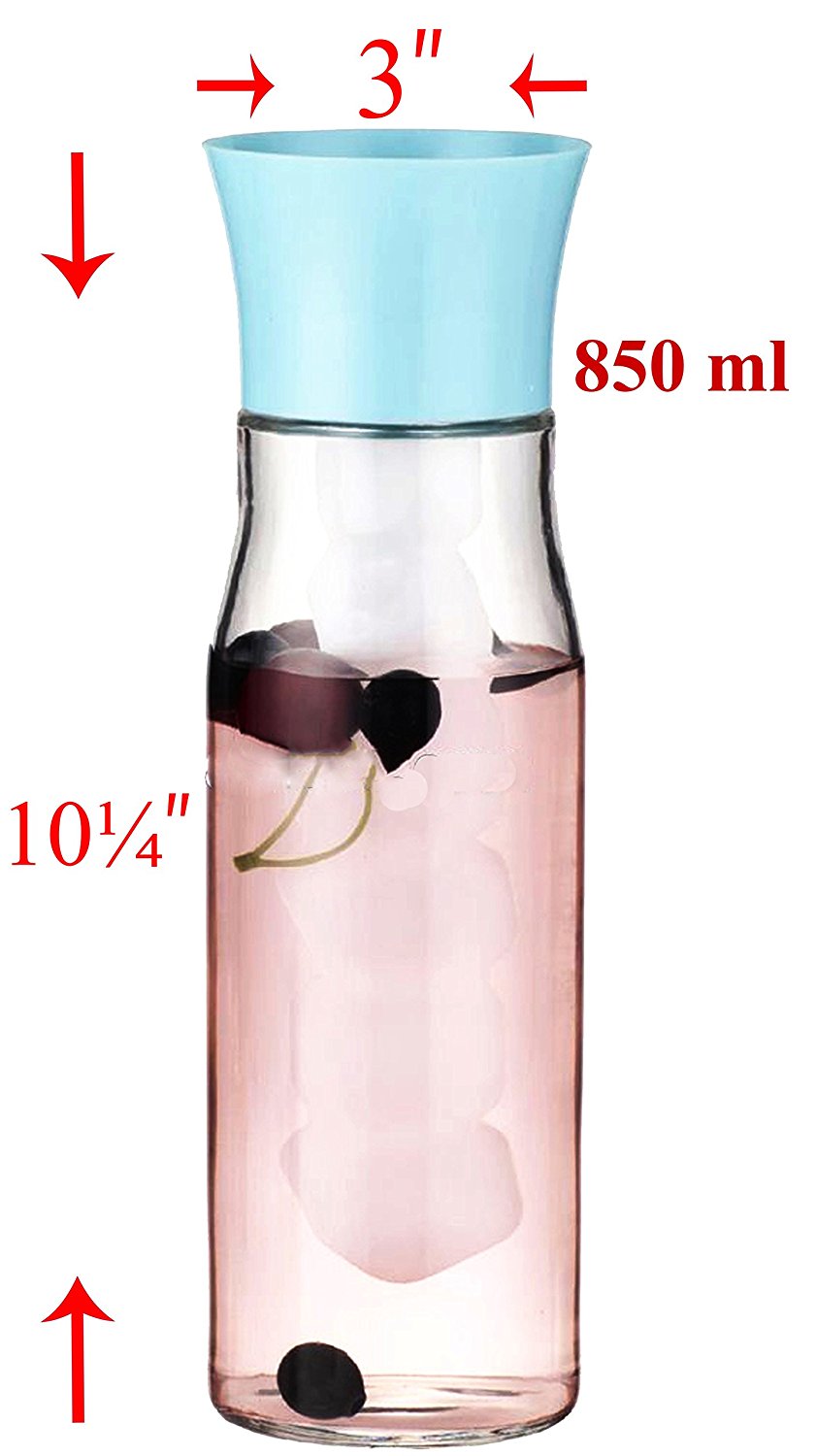 850ml Glass Cooling Ice/Fruit Tube Pitcher / Drip-Free Carafe with ...