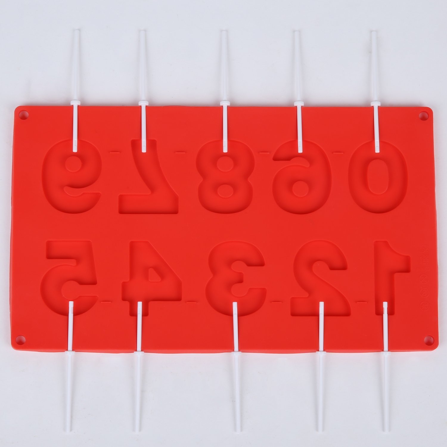 Ebake Arabic Numbers Silicone Hard Candy Lollipop Molds with Sticks DIY ...