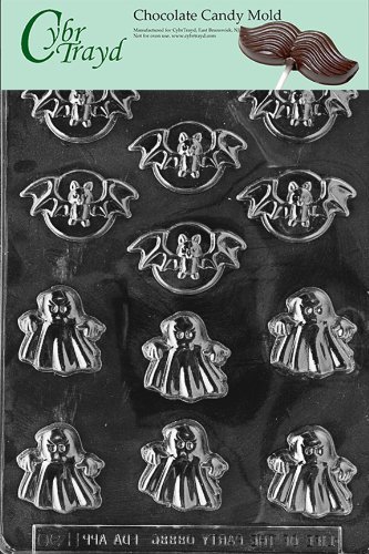 Cybrtrayd H090 Halloween Chocolate Candy Mold, Bite Size Bats and ...