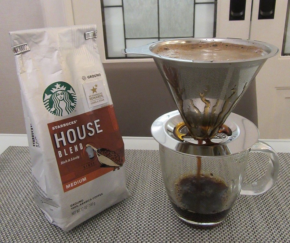 Ruzels Stainless Steel Pour Over Coffee Dripper with Reusable Double ...