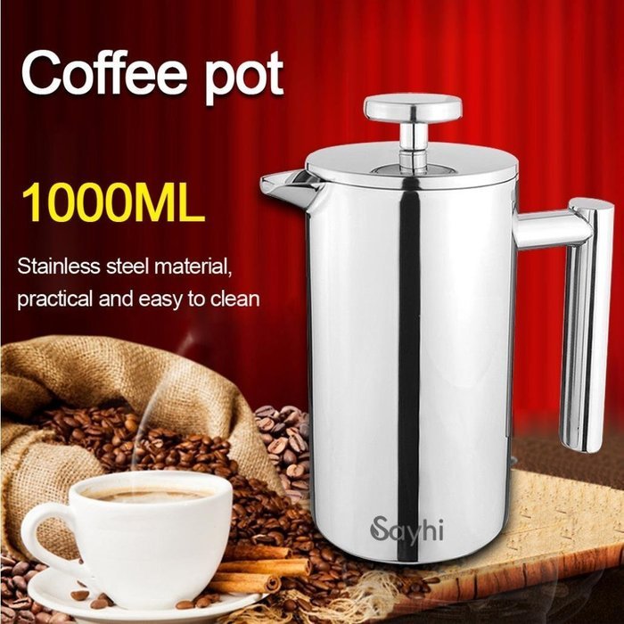 Coffee Press, Balakie 34oz 8 Cup 1 Liter Coffee Maker with Non Drip ...
