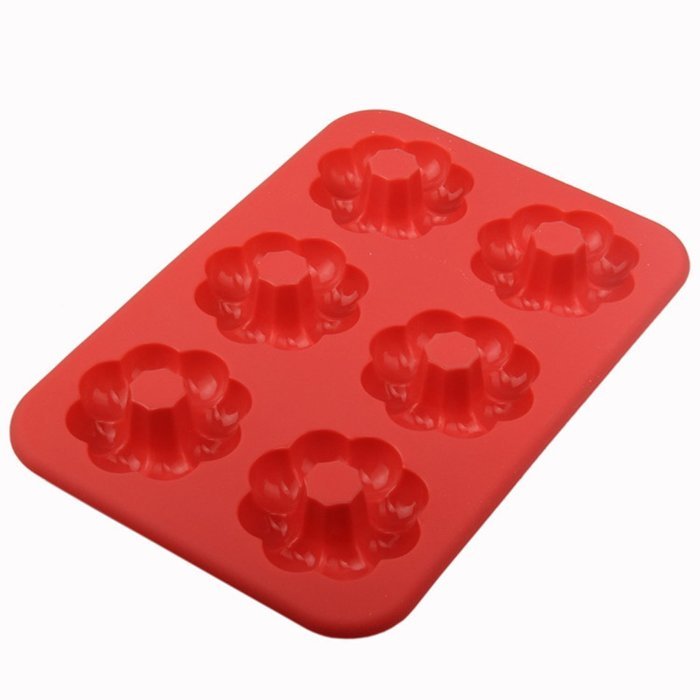 ZJCilected 6-Cavity Swirl Silicone Mini Donut Pan, Muffin Cups, Cake ...