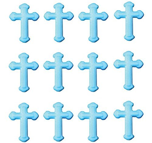 12pk First Communion Blue Cross Edible Cupcake Decoration Toppers free ...