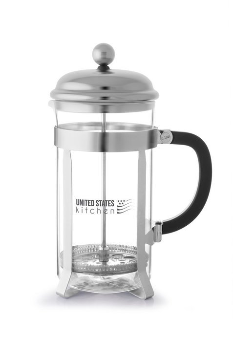 French Press Coffee Maker Chrome Plated with Triple Stainless Steel ...