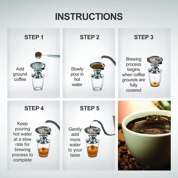 Stainless Steel Pour Over Coffee Dripper By Housewares Solutions ...