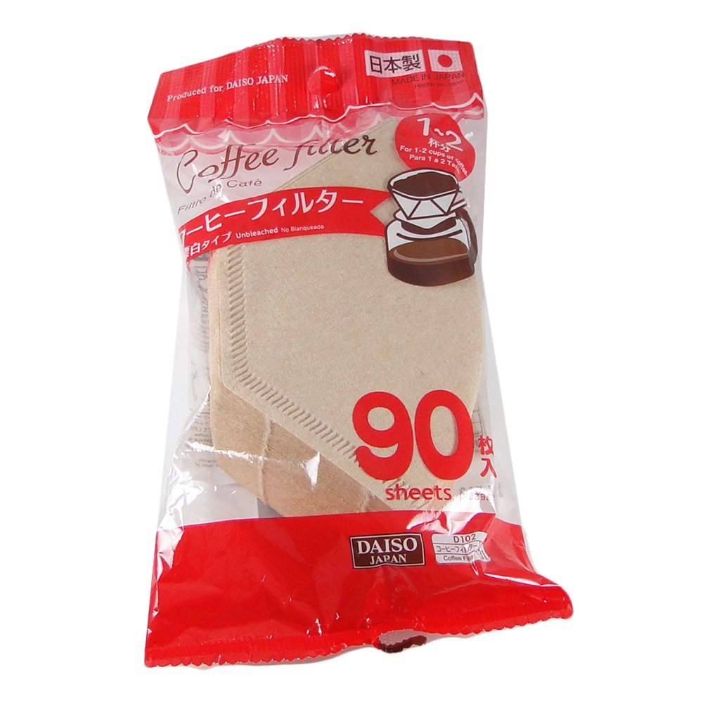 Daiso Coffee Filter Paper 101 [1-2 person] Brown 90 pieces x 2 Bags ...