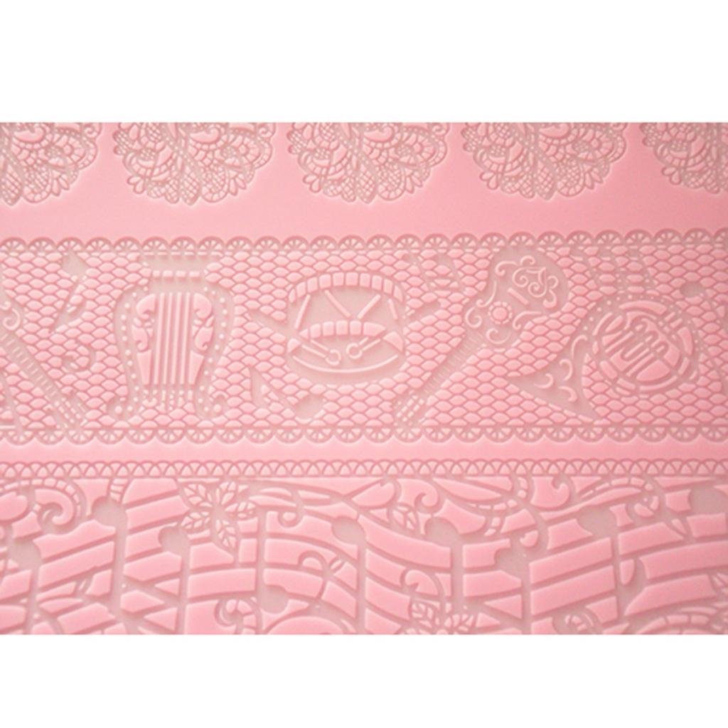 FOUR-C Cake Supplies Lace Silicone Mold Embossing Mat for Cake Lace ...