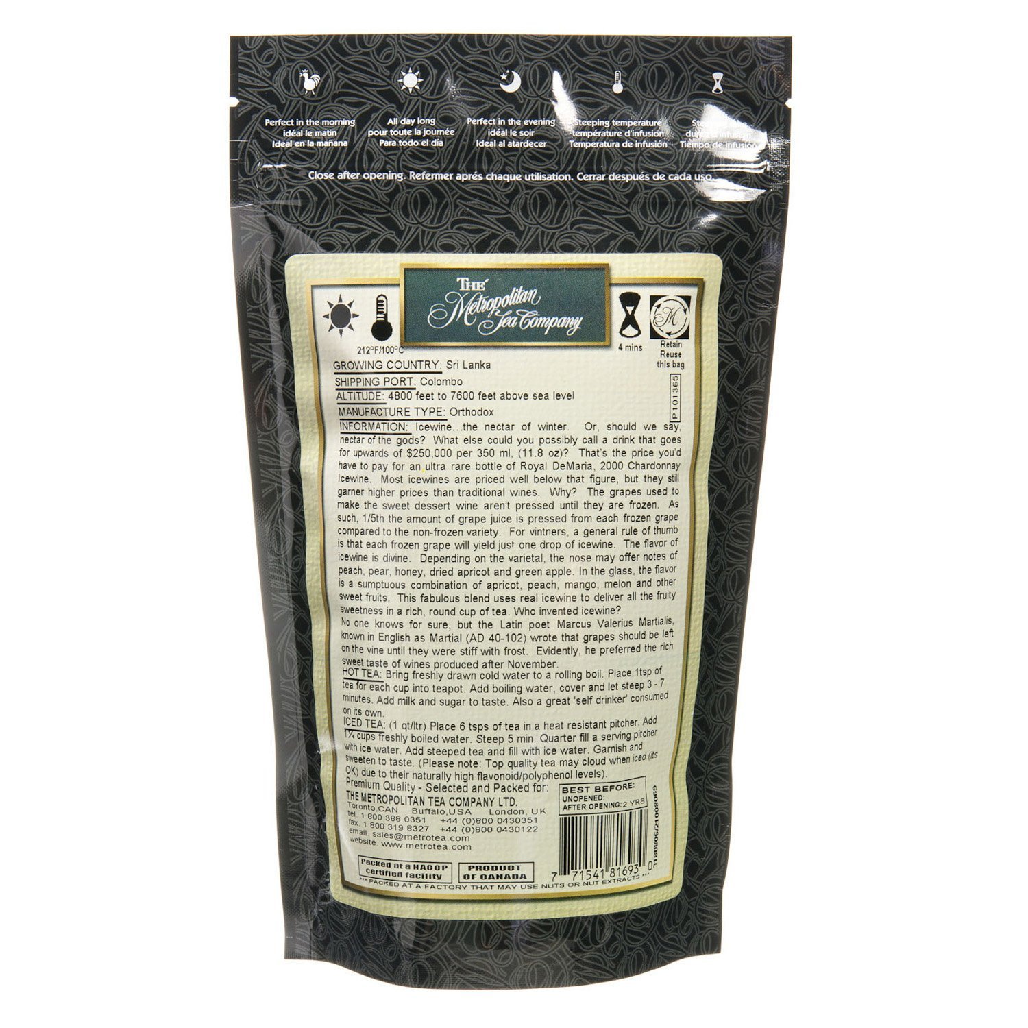 Metropolitan Tea Discovery Loose Tea Pack, Ice Wine Flavored Black ...